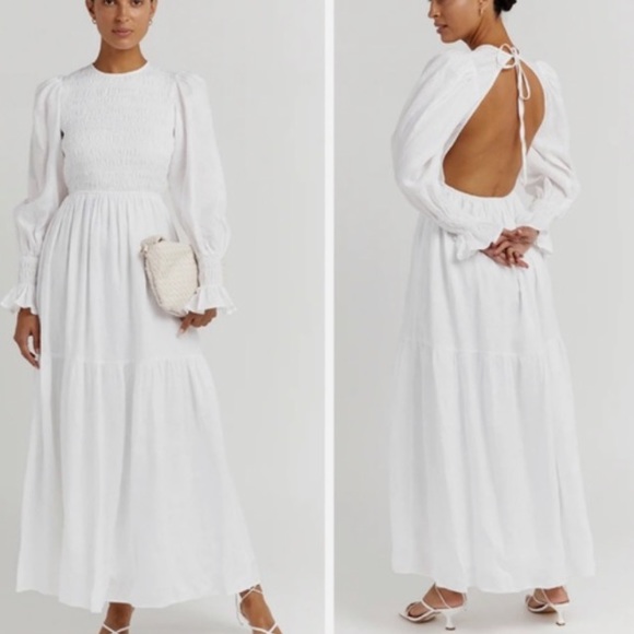 DISSH | Dresses | Dissh White Linen Midi Dress | Poshmark